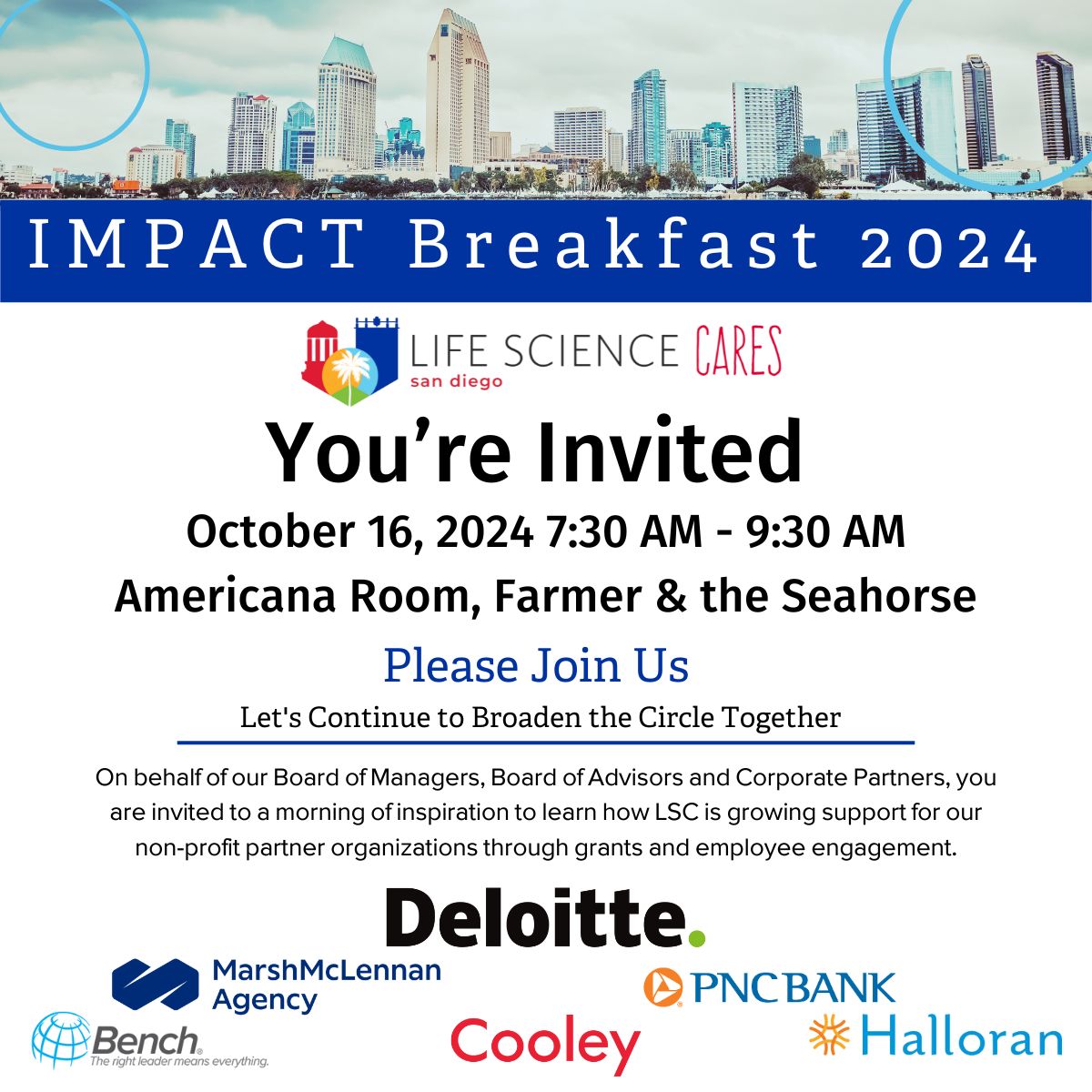 Life Science Cares San Diego IMPACT Breakfast - Life Science Cares
